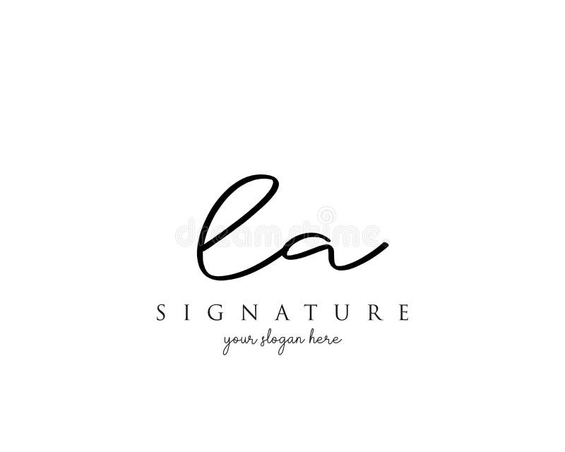 LA Initial Handwriting Signature Logo Template Vector. Stock Vector ...