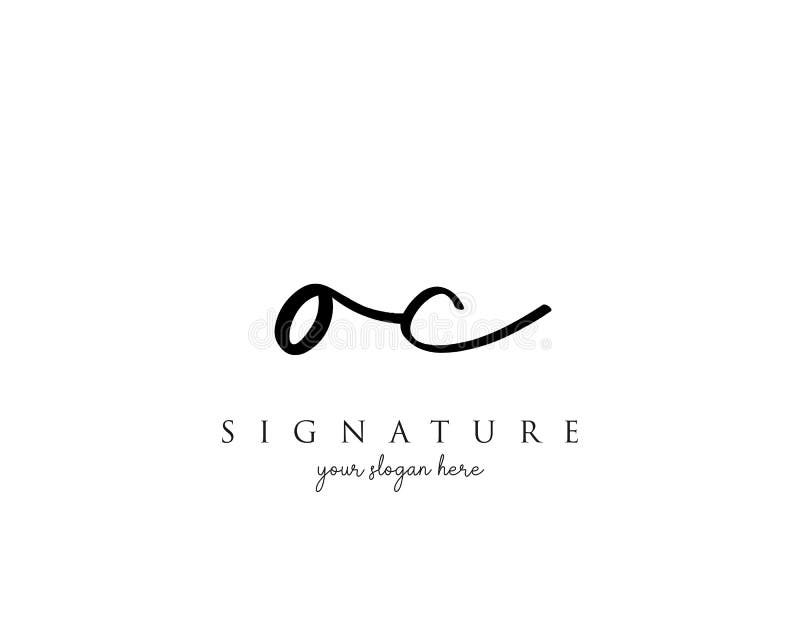 OC Initial Handwriting Signature Logo Template Vector. Stock Vector ...