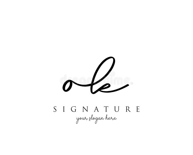 OK Initial Handwriting Signature Logo Template Vector. Stock Vector ...