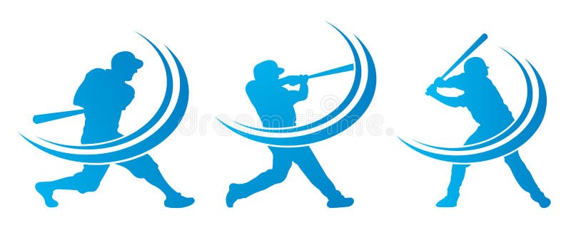 Baseball Batter Logo Icon Set. Stock Vector - Illustration of baseball ...
