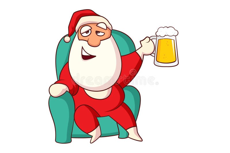 Santa Claus Drinking Beer Stock Illustrations – 66 Santa Claus Drinking ...