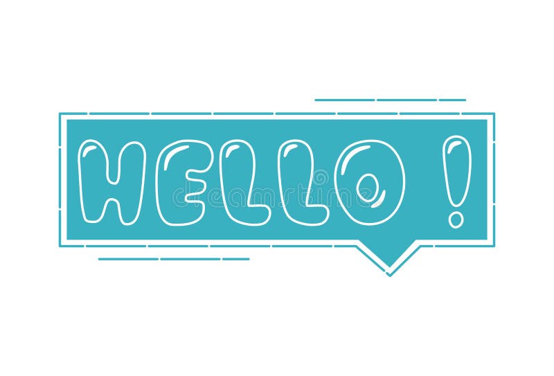 Cartoon Illustration of Hello Text Sticker Stock Vector - Illustration ...