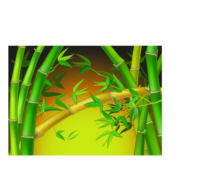 Green Bamboo Trees Cartoon stock illustration. Illustration of funny ...