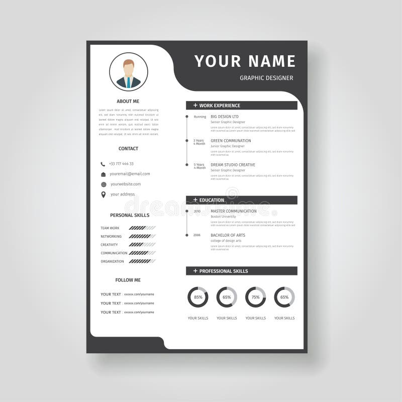 Curriculum Vitae Template a Combination of Black and White Looks ...