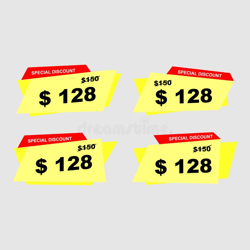 Yellow Sale Discount Set Special Offer Design with Gradient Color for ...