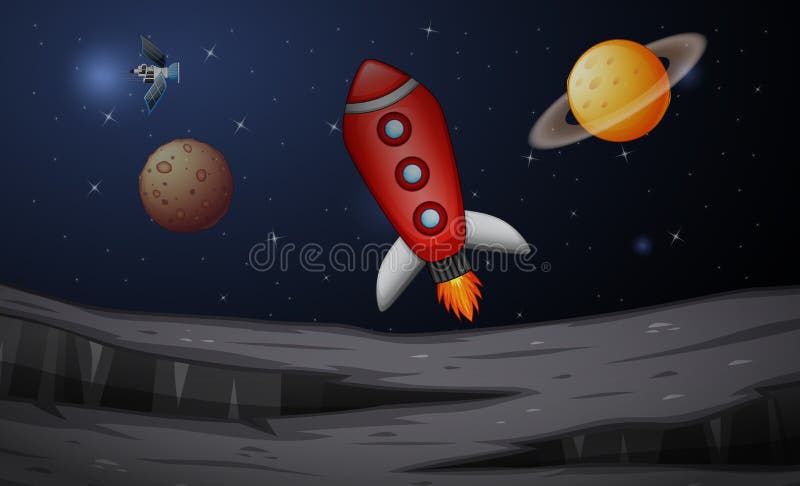 Space shuttles and rocket flying in near planet, Space shuttles and ...