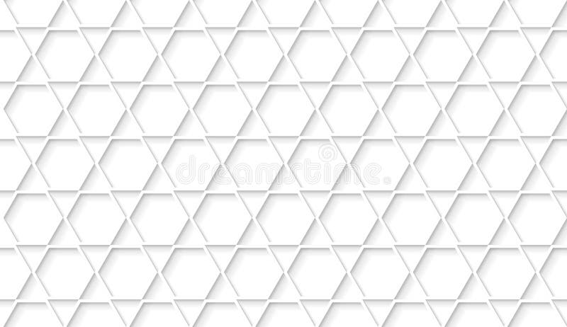 Seamless White Geometric Hexagonal Pattern Stock Vector - Illustration ...