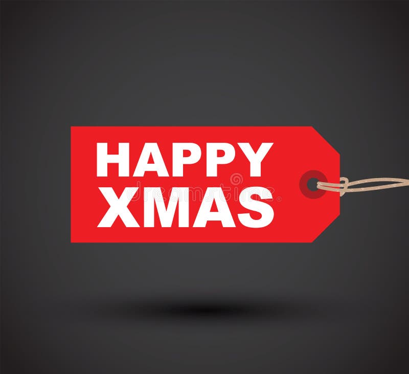 Red Christmas tag label stock vector. Illustration of ribbon - 165823831