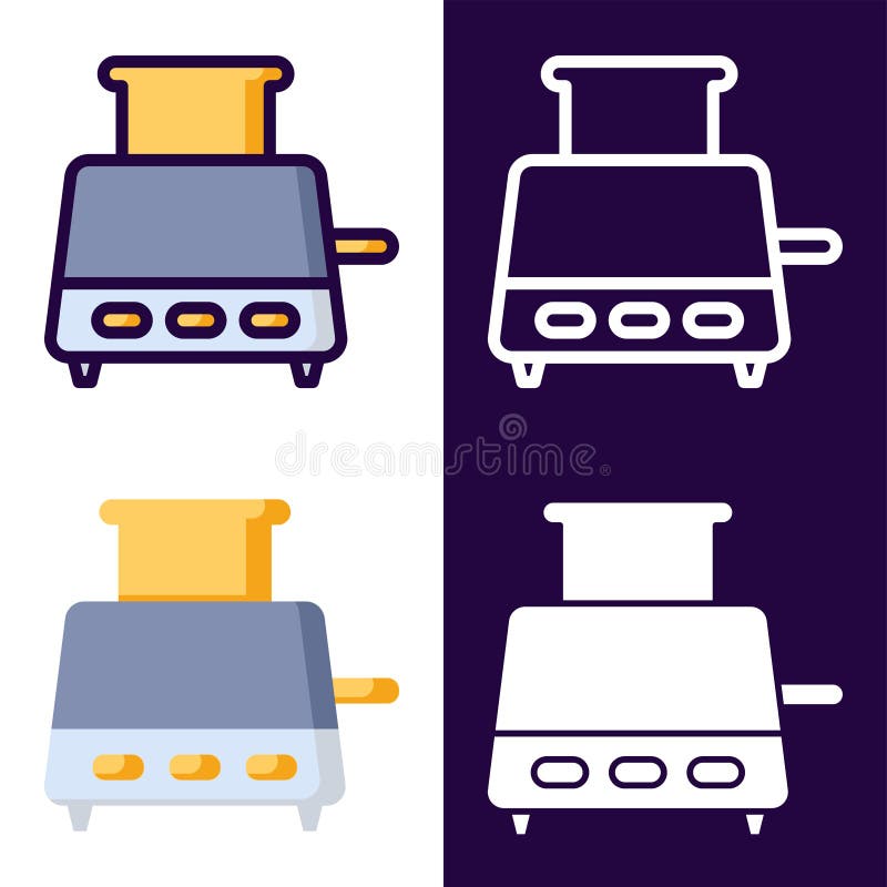 Bread Toaster Icon Set - Home Appliance Stock Vector - Illustration of ...