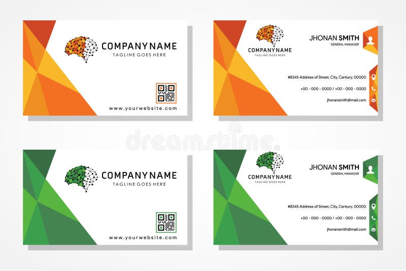Abstract Modern Triangle Business Card, Name Card Design Template Stock ...