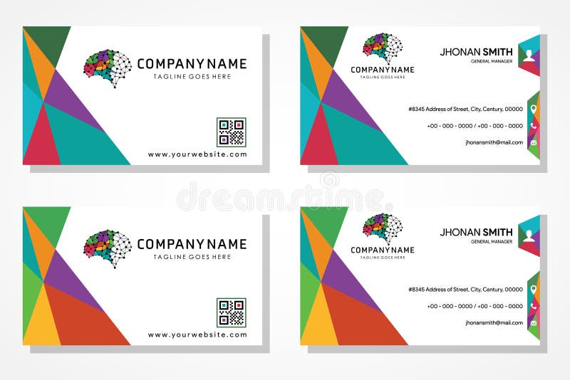 Abstract Modern Triangle Business Card, Name Card Design Template Stock ...