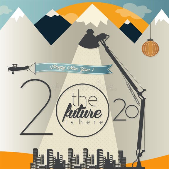 Creative New Year Eve Illustration for 2020 in Cartiin Stly Stock ...