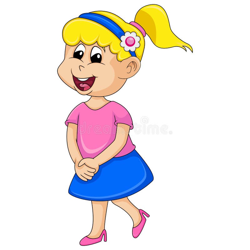 Pretty Girl Cartoon Vector Illustration Stock Vector - Illustration of ...