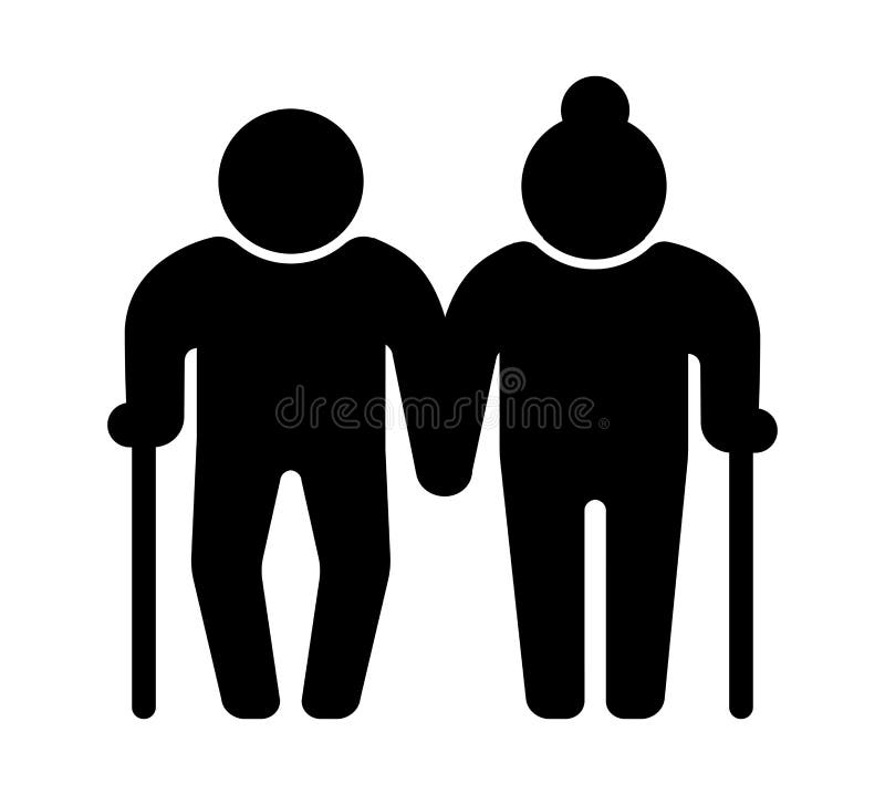 Old Couple , Retirement Life, Old Age Icon Illustration Stock Vector ...