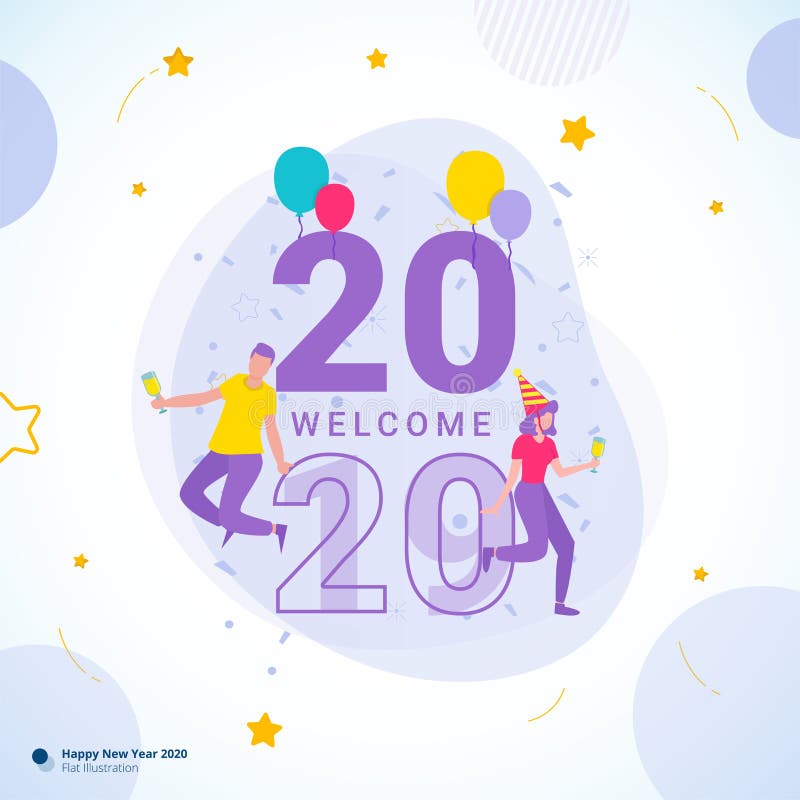 Welcome To 2020, Illustration of Happy New Year 2020 Stock Vector ...