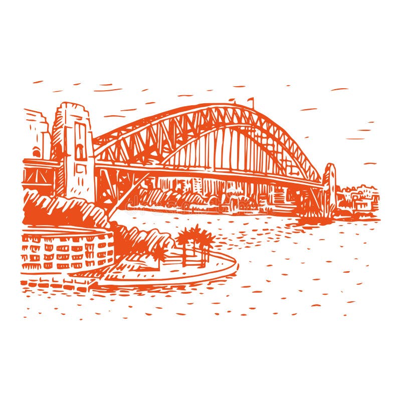 Drawing Sydney Harbour Bridge Stock Illustrations – 116 Drawing Sydney ...