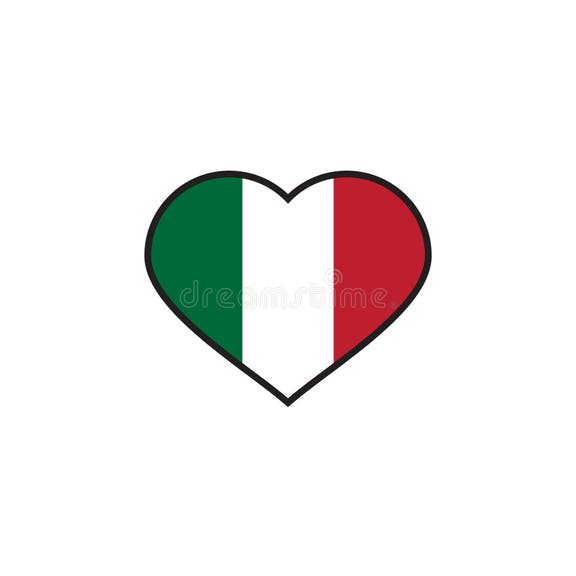 Love Icon with Flag of Italy Country Logo Design for Education Politic ...