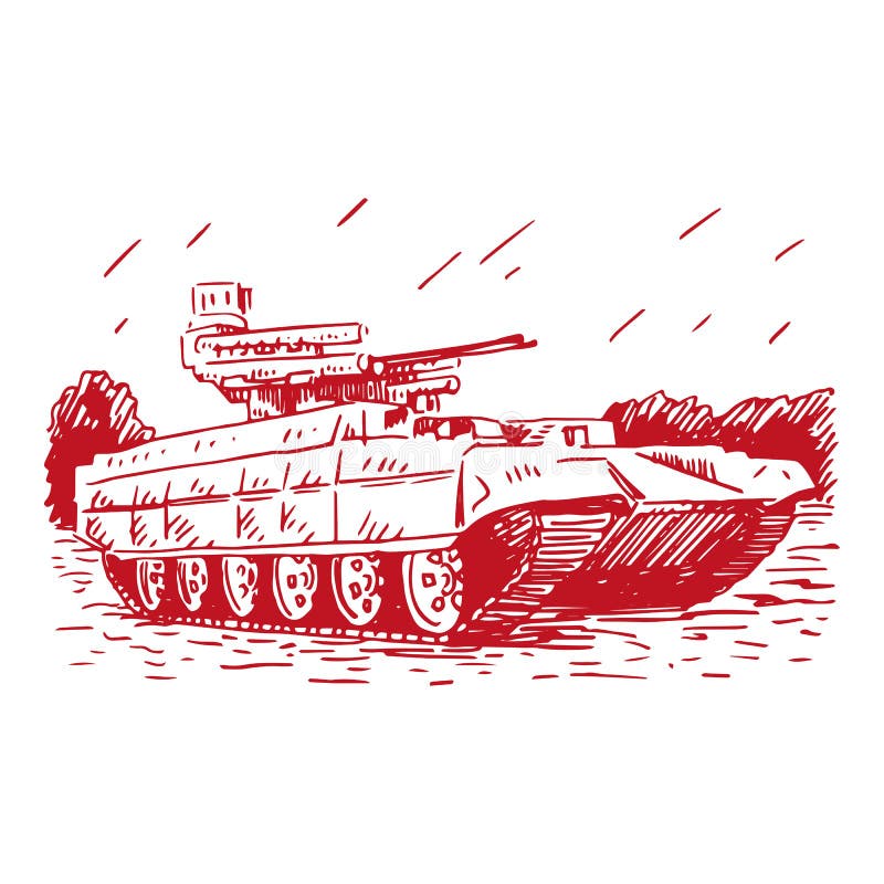 Fire Support Combat Vehicle Tanks. Vector Illustration Stock Vector ...