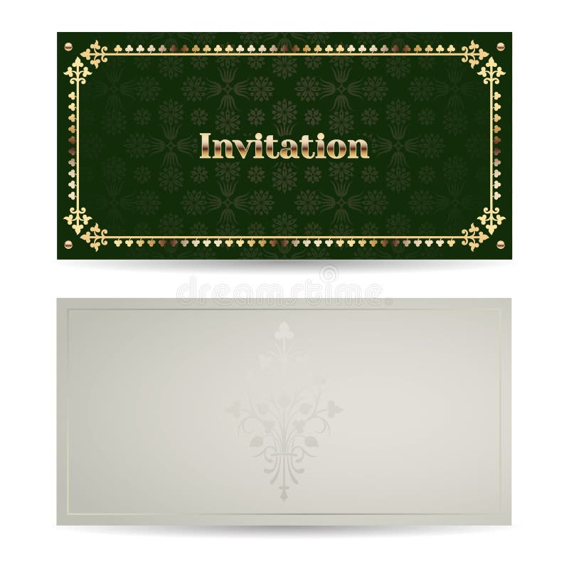 Vector Vintage Luxury Horizontal Invitation with a Beautiful Pattern ...