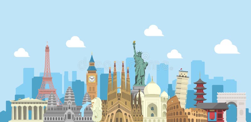 Travel, Vacation, Sightseeing Banner Vector Illustration Stock Vector ...