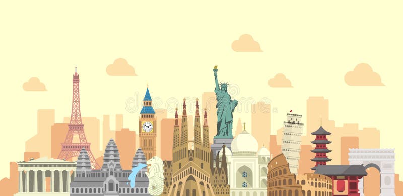 Travel, Vacation, Sightseeing Banner Vector Illustration Stock Vector ...