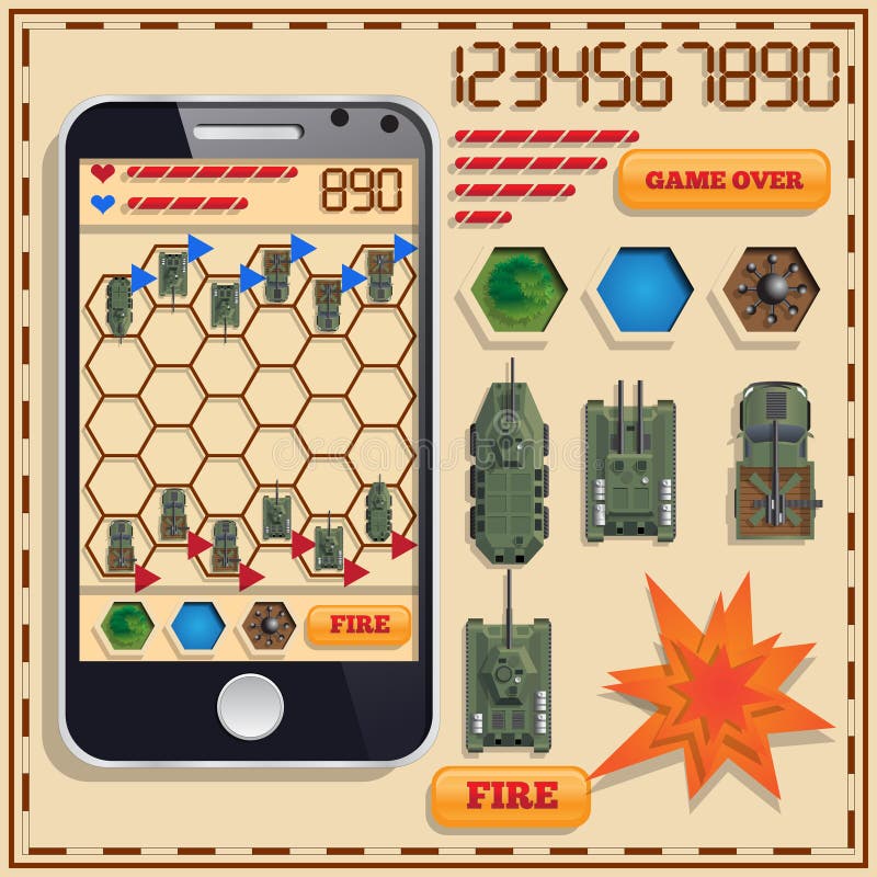 A Game on the Military Theme. Stock Vector - Illustration of army ...