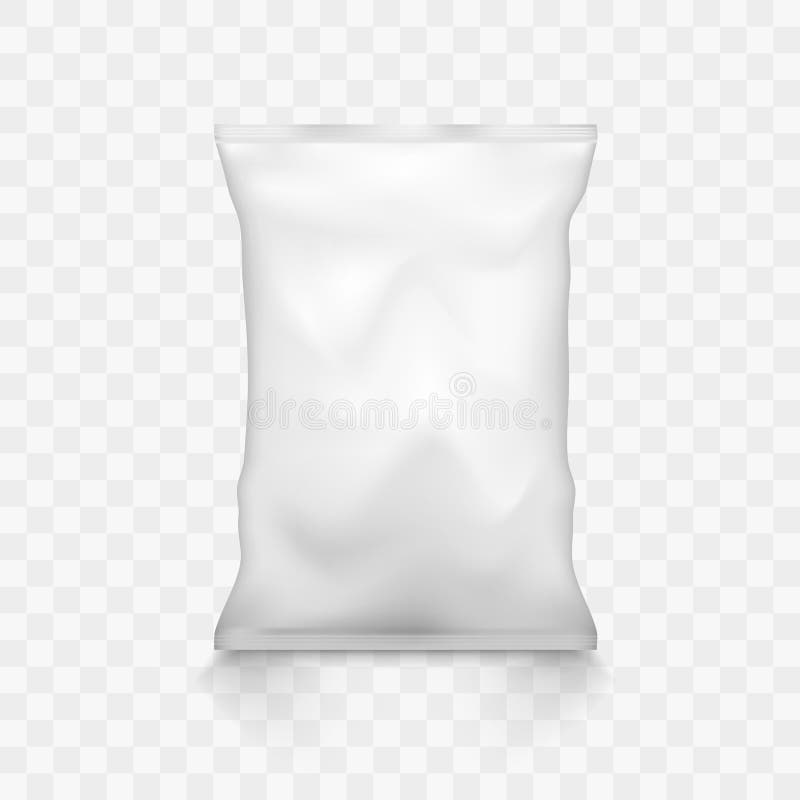 White Empty Plastic Snack Bag Stock Vector - Illustration of isolated ...