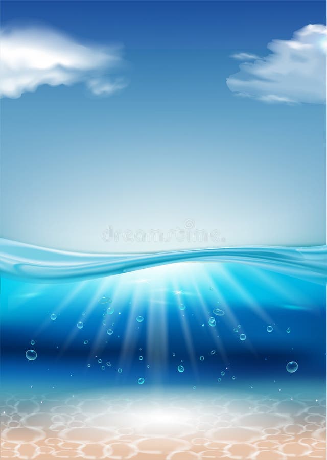 Realistic Blue Underwater. 3D Illustration. Vector. Stock Vector ...