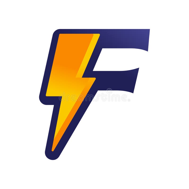 Thunder Flash F Letter Electrical Logo Icon. Stock Illustration ...