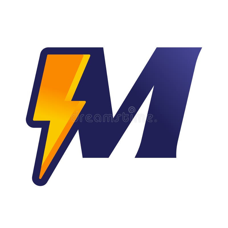 Strong logo design M flash stock vector. Illustration of identity ...