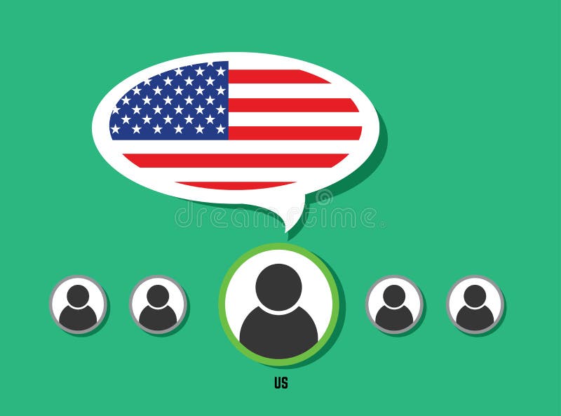 America Flag and Language Education Stock Vector - Illustration of ...