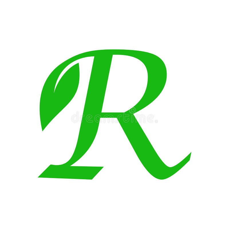 Charming Initial Letter R Leaf Stock Vector - Illustration of initial ...