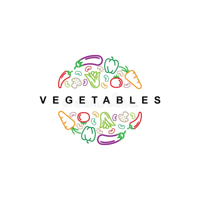 Vegetables Logo Design Template.Healthy Organic Food Icon Illustration ...