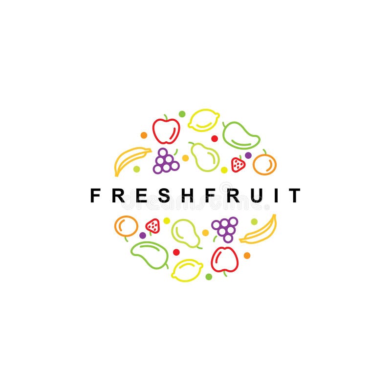 Fresh Fruit Logo Design Vector Template.Healthy Organic Food Symbol ...