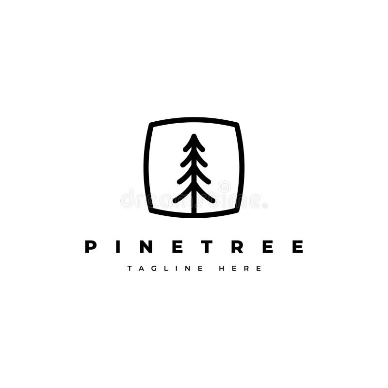 Pine Tree Logo Design Template.Abstract Tree Icon Illustration Stock ...