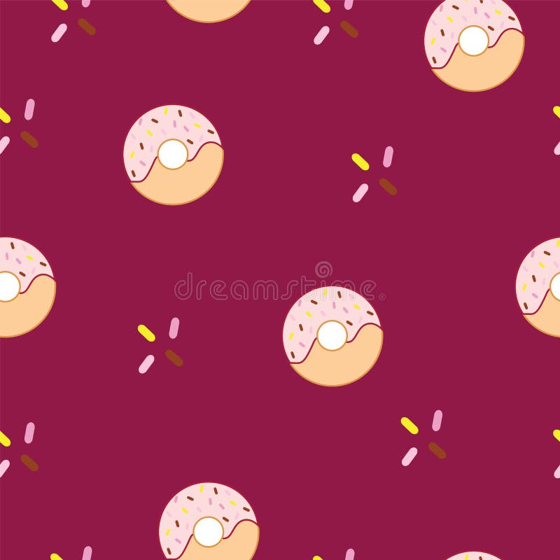 Pink Seamless Pattern with Pink Donuts Vector Stock Vector ...