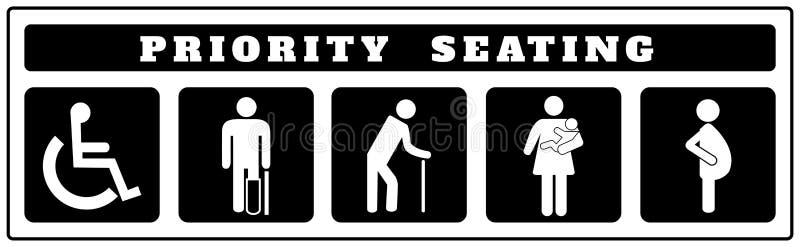 Priority Seating for Customers with Disabilities and Seniors Sign ...