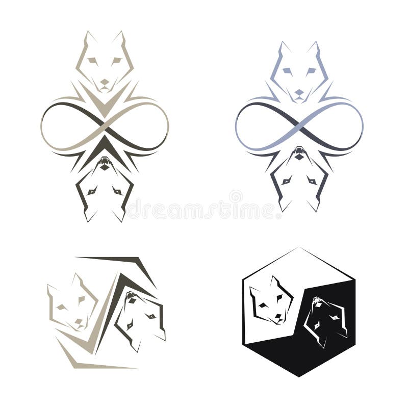 Two Wolves In Love Lineart