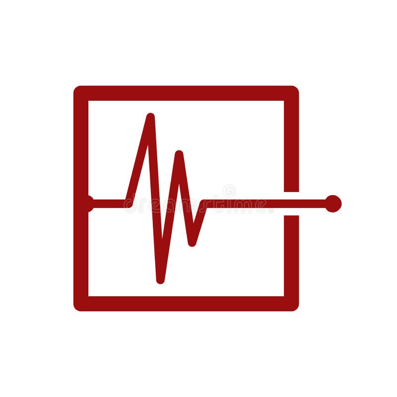 The red square pulse logo stock vector. Illustration of geometric ...