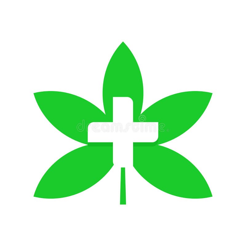 Cannabis cross logo stock vector. Illustration of brand - 170871664
