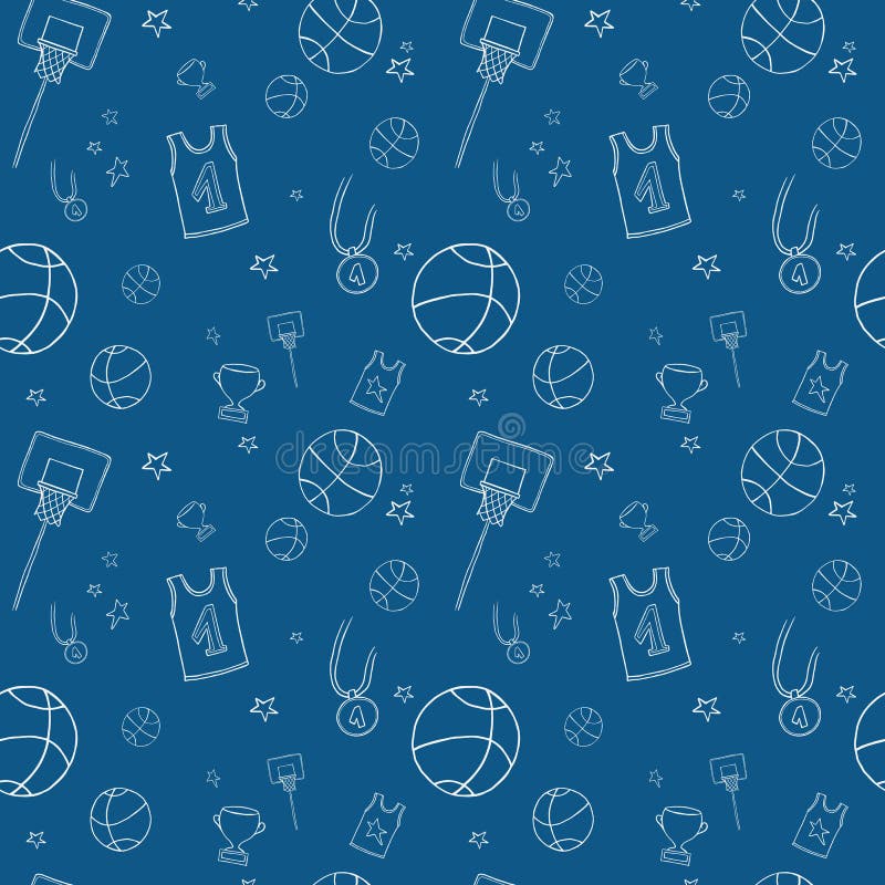 Repeating Basketball Pattern. Vector Seamless Pattern Stock ...