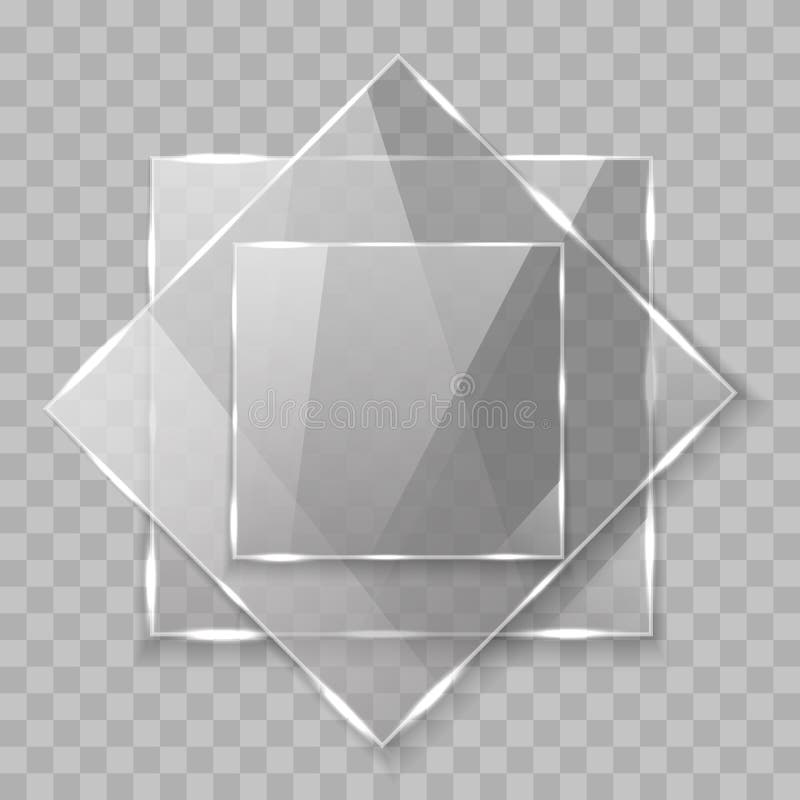 Rectangle Glass Banner with Lights Stock Vector - Illustration of clear ...