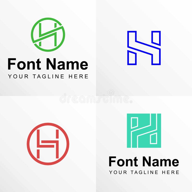4 Shapes of the Letter H that Look Elegant Stock Vector - Illustration ...