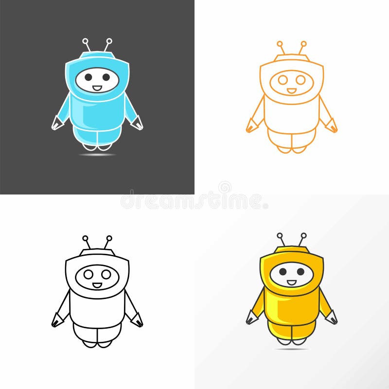 Design a Robot Shape that is Smiling Sweetly Stock Vector ...