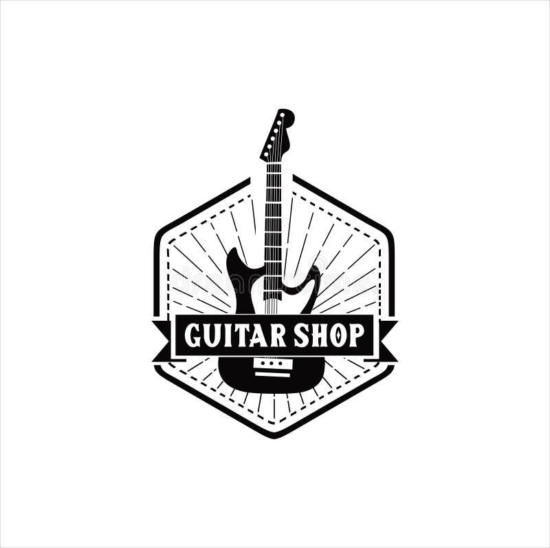 Guitar Logo Design Vector Stock Illustration . Guitar Shop Logo . Rock ...