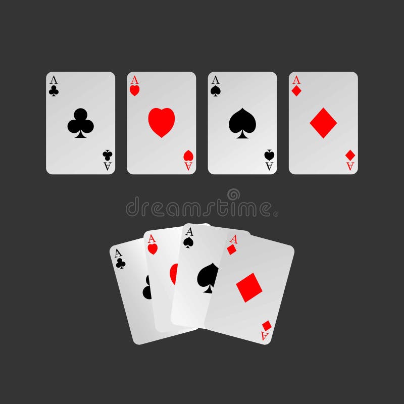 The Design of the Four Types of Ace is Very Interesting Stock Vector ...
