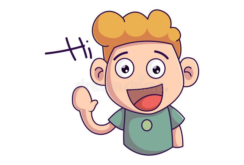 Boy Saying Hello Stock Illustrations – 234 Boy Saying Hello Stock ...