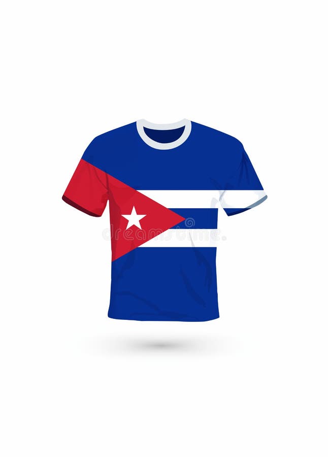Sport Shirt in Colors of Cuba Flag Stock Vector - Illustration of print ...