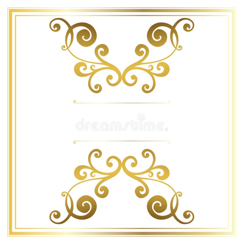 Geometric Gold Pattern Vintage Retro Golden Frame Stock Vector ...