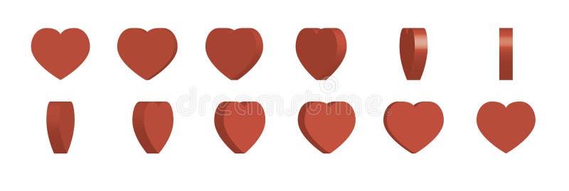 Heart 3D Vector Spinning Animation Frame Stock Vector - Illustration of ...